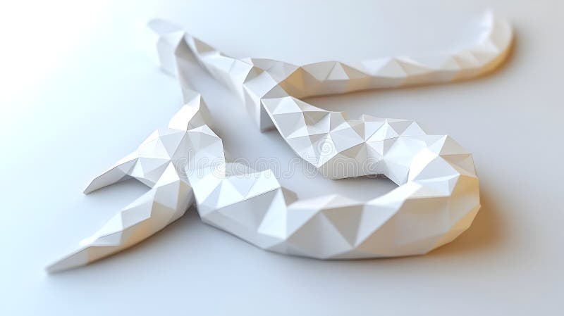 Abstract White Low Poly Geometric Shape on Light Background Modern ...