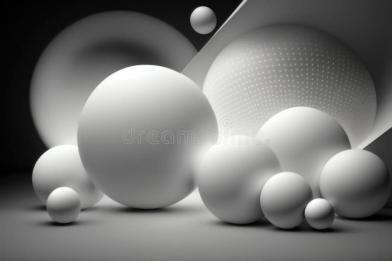 Abstract White Many Spheres Design Background. AI Generation Stock ...