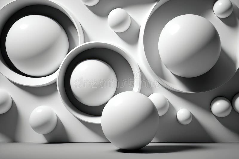 Abstract White Many Spheres Design Background. AI Generation Stock ...