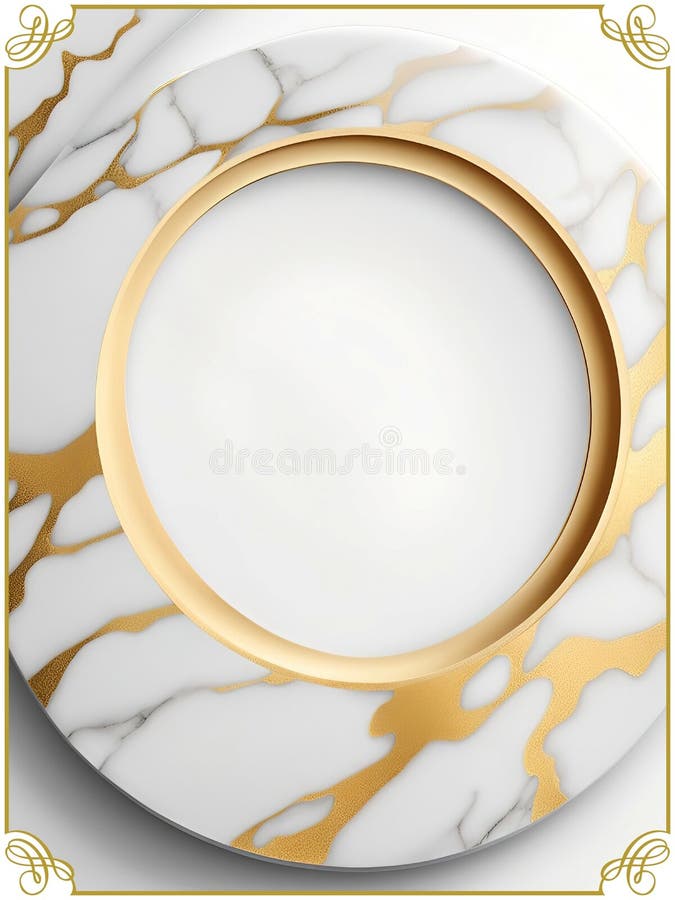 Abstract White Marble Background with Gold Frame. Stock Illustration ...