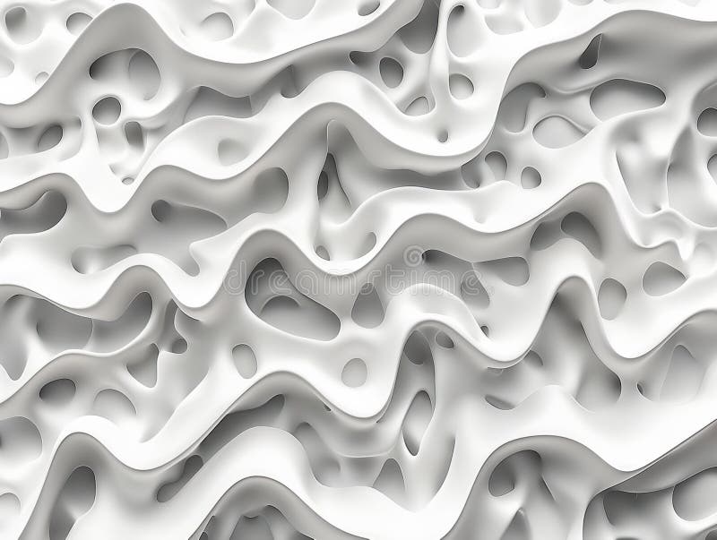 Abstract White Material with Wavy Cutouts Creating a Complex Textured ...