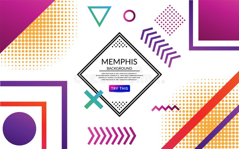 Abstract White Memphis Background Design Isolated with Square,circle ...
