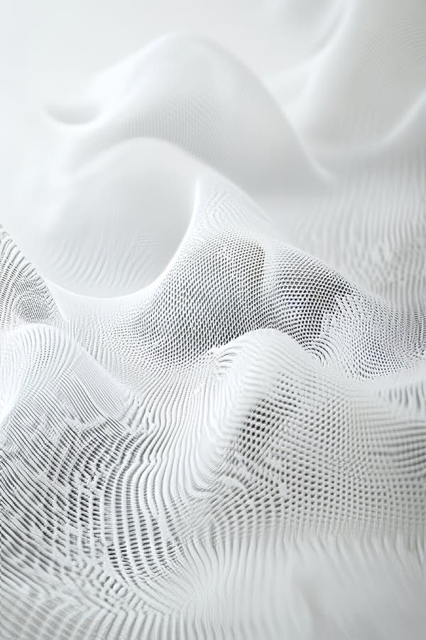 Abstract White Mesh Fabric with Wavy Patterns Creating a Modern and ...