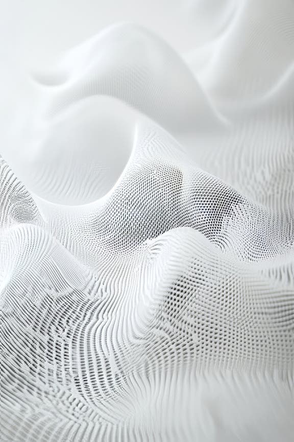 Abstract White Mesh Fabric with Wavy Patterns Creating a Modern and ...