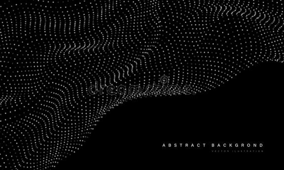 Abstract White Mesh Particles Wave Curve Overlap Technology Network ...