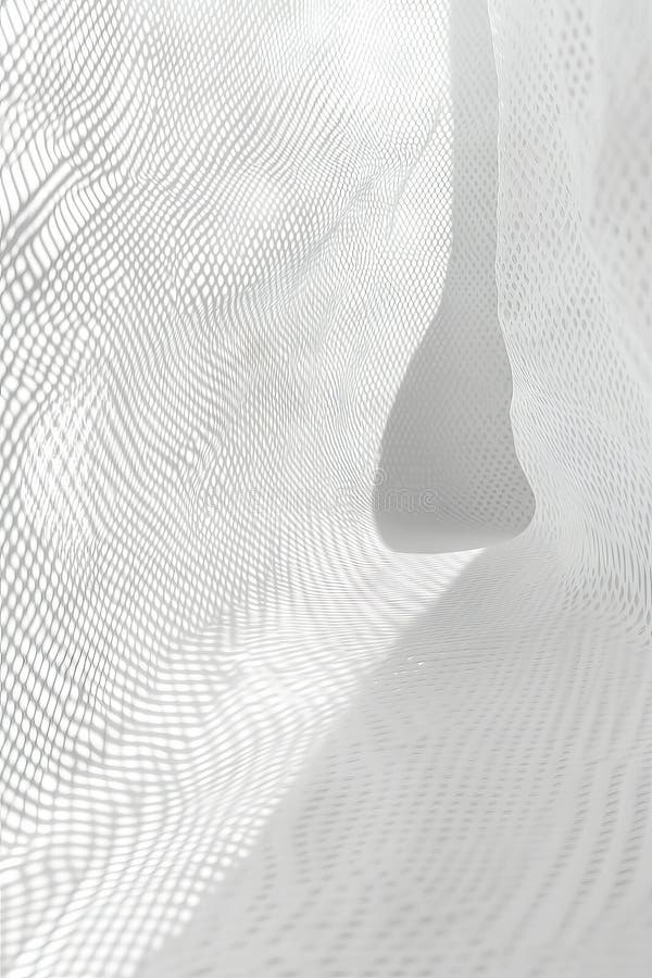 Abstract White Mesh Pattern with Light and Shadow Creating a Dynamic ...