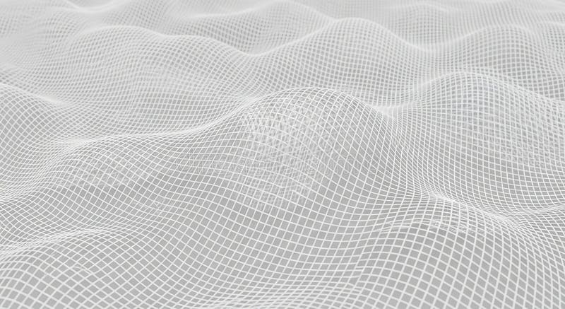 Abstract White Mesh Undulating Surface with Subtle Light and Shadow ...