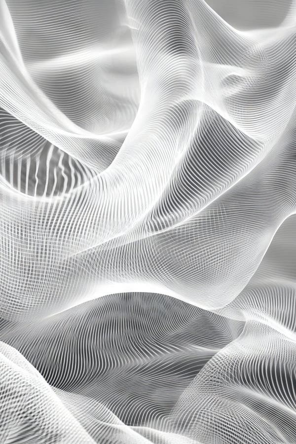 Abstract White Mesh Waves Creating a Futuristic and Ethereal Background ...