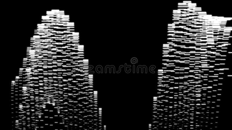 Abstract White Mesh of White Lines Particle Moving on Black Background ...
