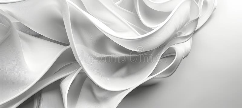 Abstract White Minimalist Background, Wave Shapes and Sculptural Form ...