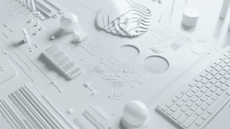 Abstract White Minimalist Technology Background a Clean Modern Abstract ...