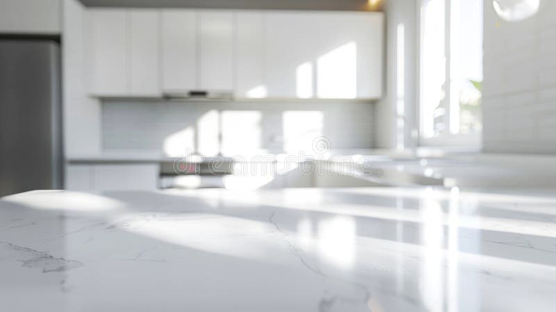 Abstract White Minimalistic Scandinavian Style Kitchen Background with ...