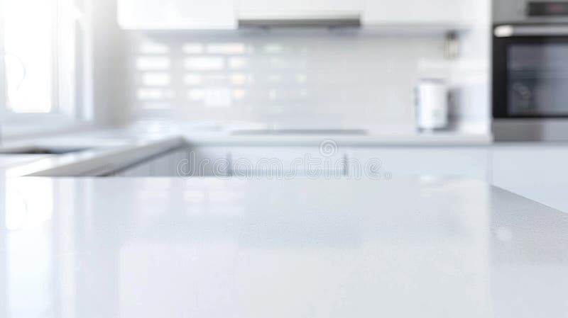 Abstract White Minimalistic Scandinavian Style Kitchen Background with ...