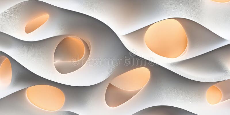 Abstract White Modern Pattern with Soft Curved Shapes Stock Photo ...