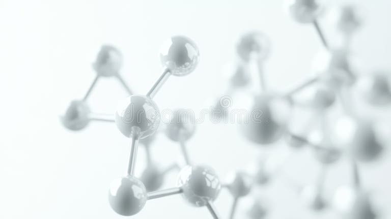 Abstract White Molecular Structure on Light Background Stock Illustration - Illustration of ...