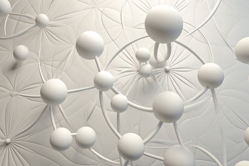 Abstract White Molecule Structure on White Background with Shadow Stock ...