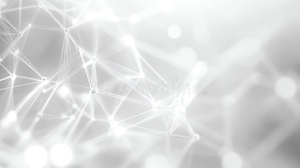 Abstract White Network Connection: Futuristic Digital Technology ...
