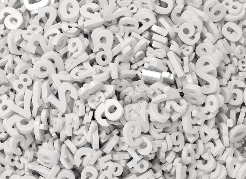 Abstract White Numbers stock illustration. Illustration of learning ...