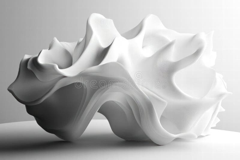 Abstract White Organic Form, a Study in Curvature and Texture Stock ...