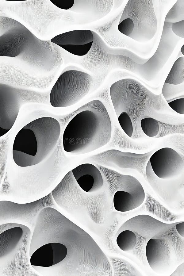Abstract White Organic Pattern with 3D Texture and Depth Stock ...