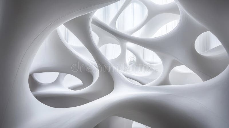 Abstract White Organic Sculpture with Intricate Form Stock Illustration ...