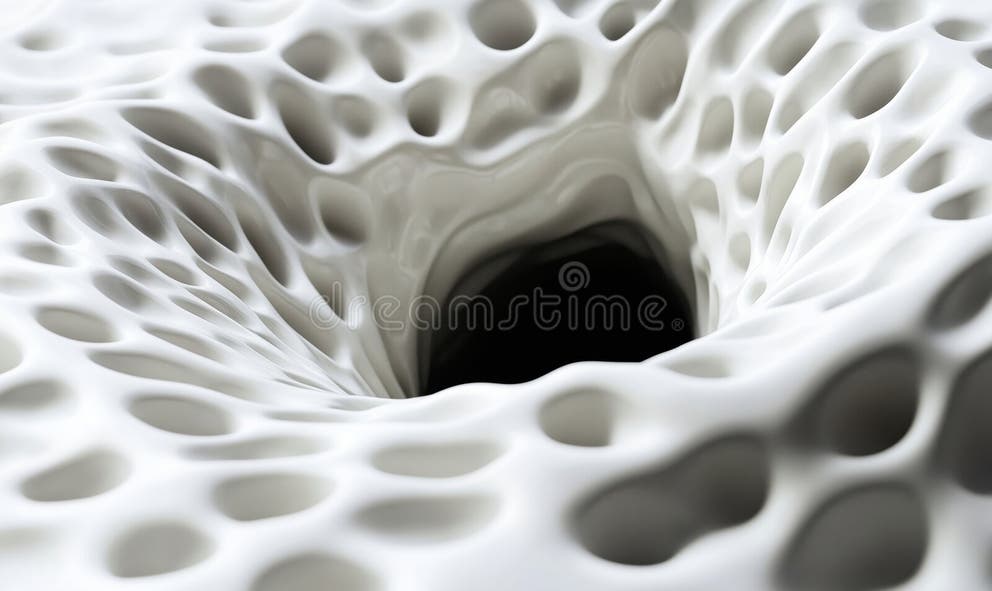 Abstract White Organic Structure with Deep Void and Intricate Surface ...