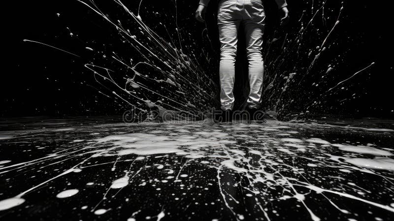 Abstract White Paint on Black Stock Illustration - Illustration of ...