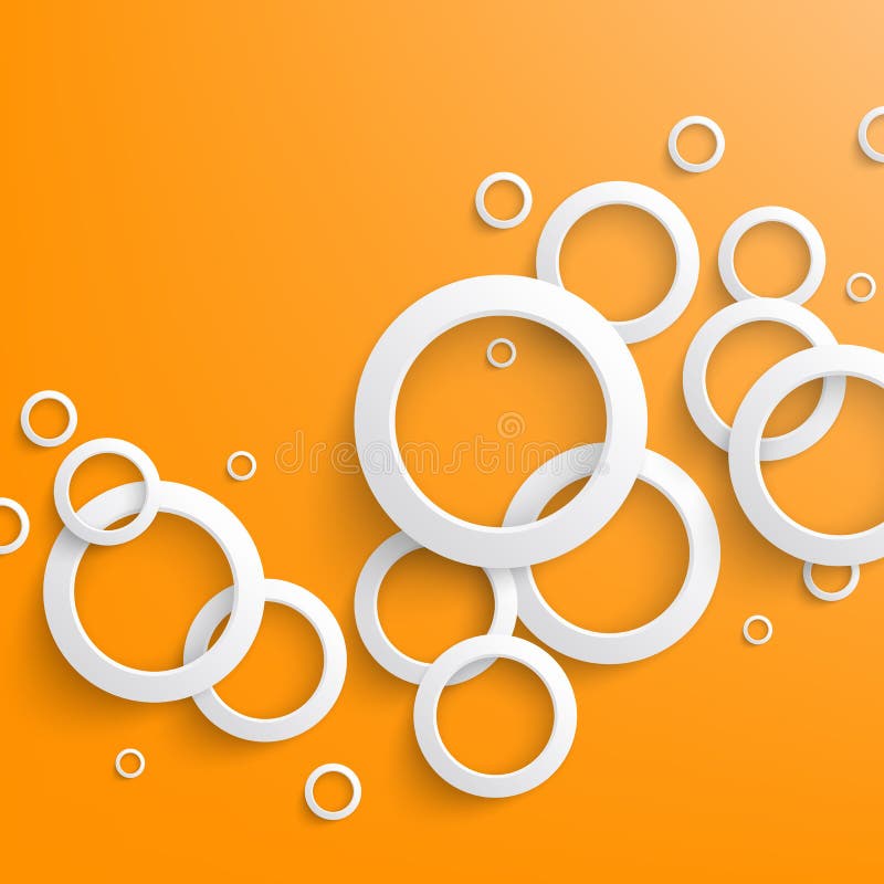 Abstract White Paper Circles on Bright Orange Stock Vector ... Abstract White Paper Circles on Bright Orange Stock Vector ...