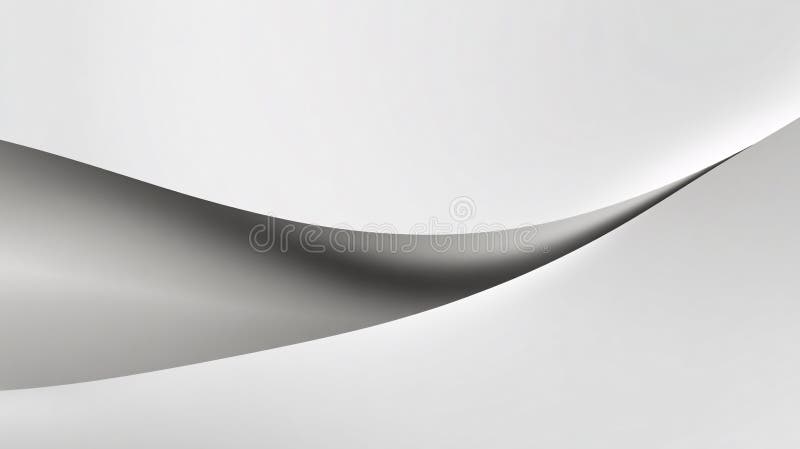 Abstract White Paper Curve with Shadow Creating a Minimalist Design ...