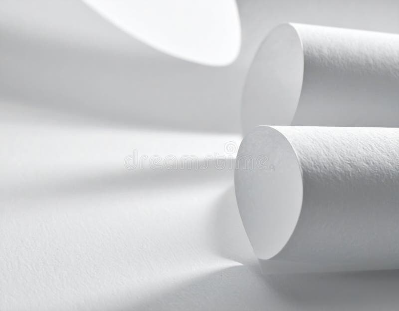 Abstract White Paper Roll with Smooth Surface Texture in Studio ...