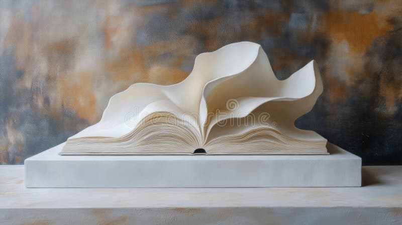 Abstract White Paper Sculpture Resembling an Open Book Stock ...