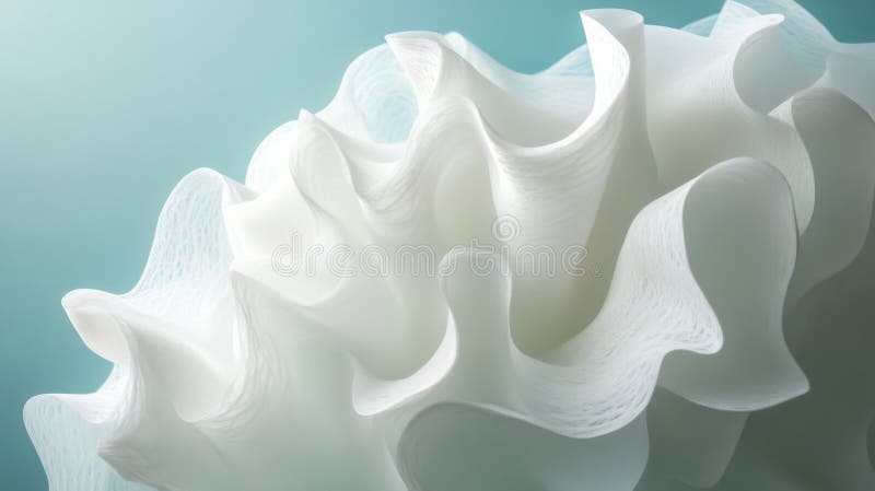 Abstract White Paper Sculptures Wave Like Forms Stock Illustration ...