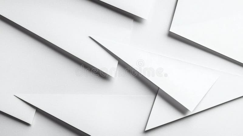 Abstract White Paper Shapes Background with Sharp Angles and Shadows ...