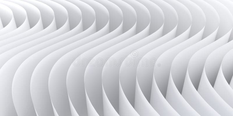 Abstract White Paper Sheets Wave Backdrop. 3d Render Stock Illustration ...