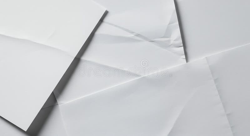 Abstract White Paper Texture Minimalist Background with Folds, Shadows ...