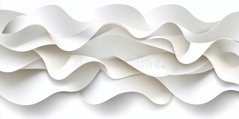 Abstract White Paper Waves and Modern Curved Texture Stock Photo ...