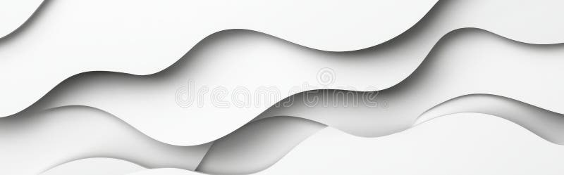 Abstract White Papercut with Wavy Layers, Opographic Canyon Map Light ...