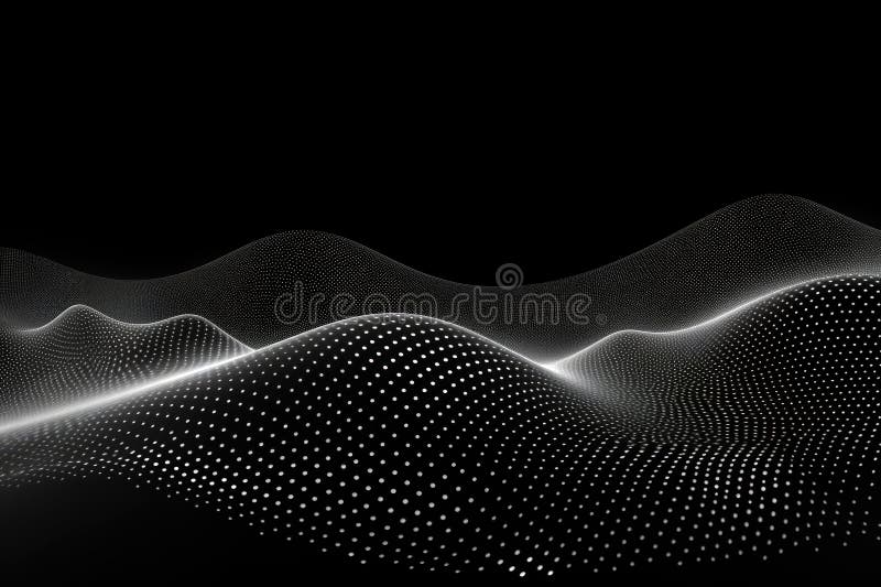 Abstract White Particle Background Flow Wave with Stock Illustration ...