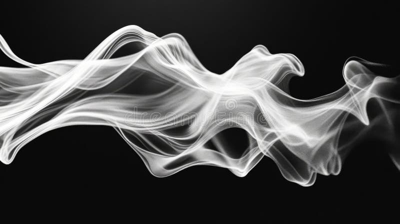 Abstract White Particle Flow on Black Background Stock Illustration ...