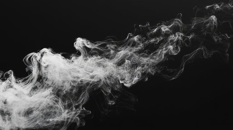 Abstract White Particles Flowing on Black Background Stock Illustration ...