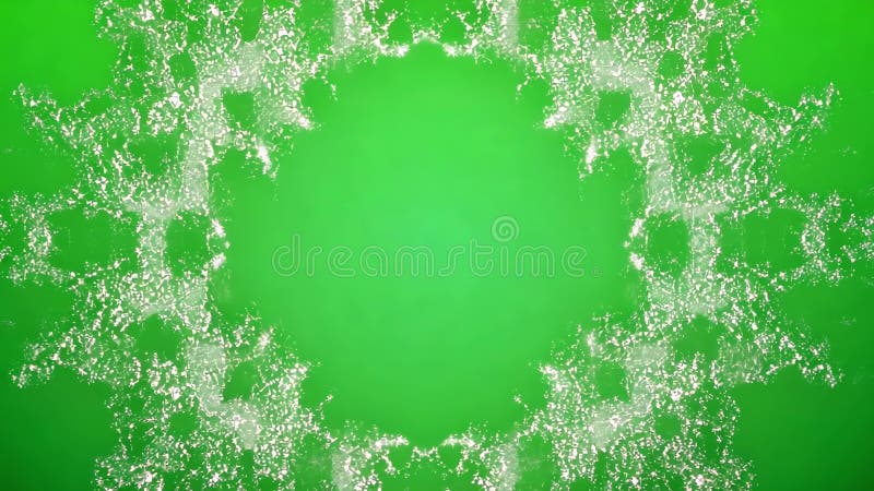 Abstract White Particles Rotating on Green Screen Background Stock ...
