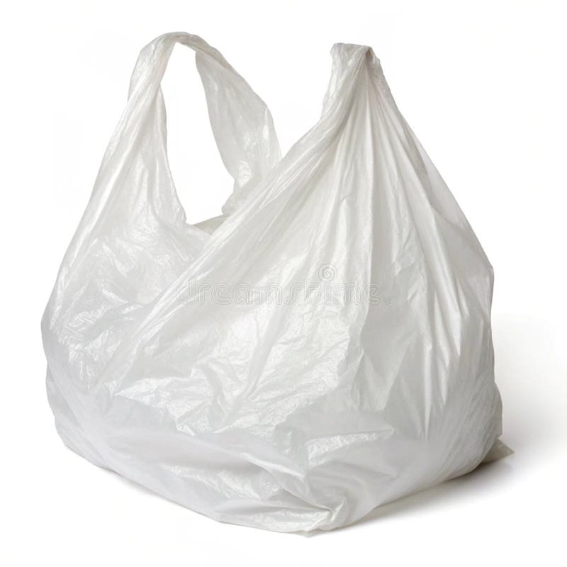 Abstract White Plastic Bag Isolated on White Background Stock ...