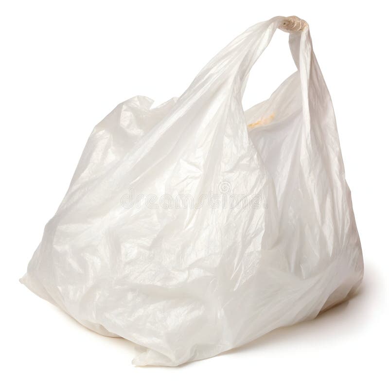 Abstract White Plastic Bag Isolated on White Background Stock ...