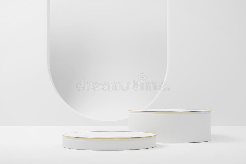 Abstract White Platform Podium Showcase for Product Display 3d ...