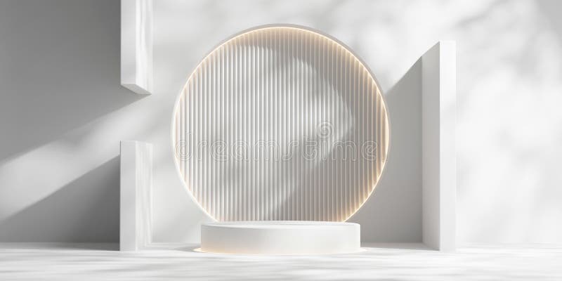 Abstract White Platform Podium Showcase for Product Display 3d ...