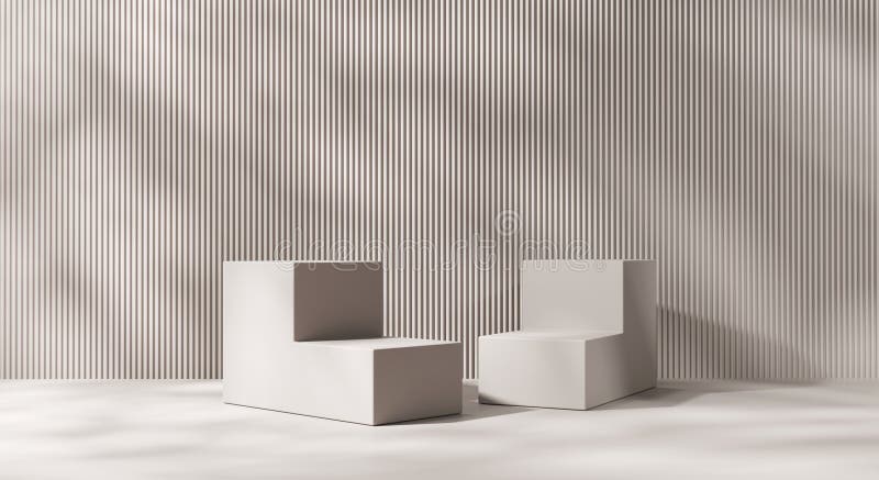 Abstract White Platform Podium Showcase for Product Display 3d ...