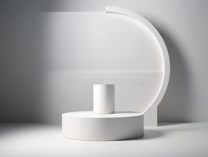 Abstract White Podium Display for Product Presentation in Minimal Style ...