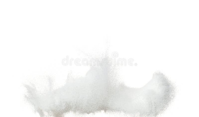 Abstract White Powder Explosion in Air. Freeze Motion of White Paint ...