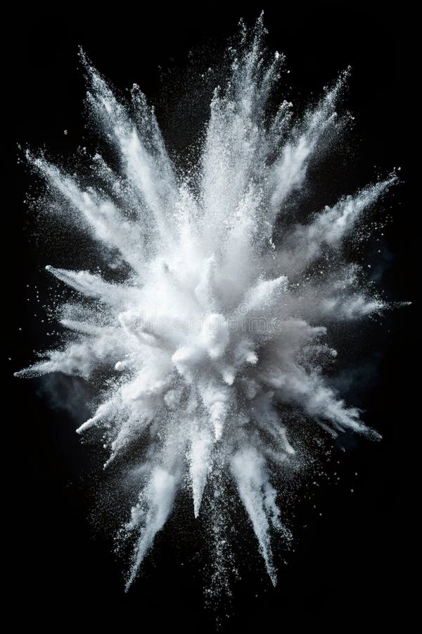 Abstract White Powder Explosion on Black Background Stock Illustration ...