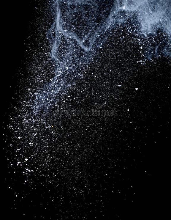 Abstract White Powder Explosion on Black Background Stock Illustration ...